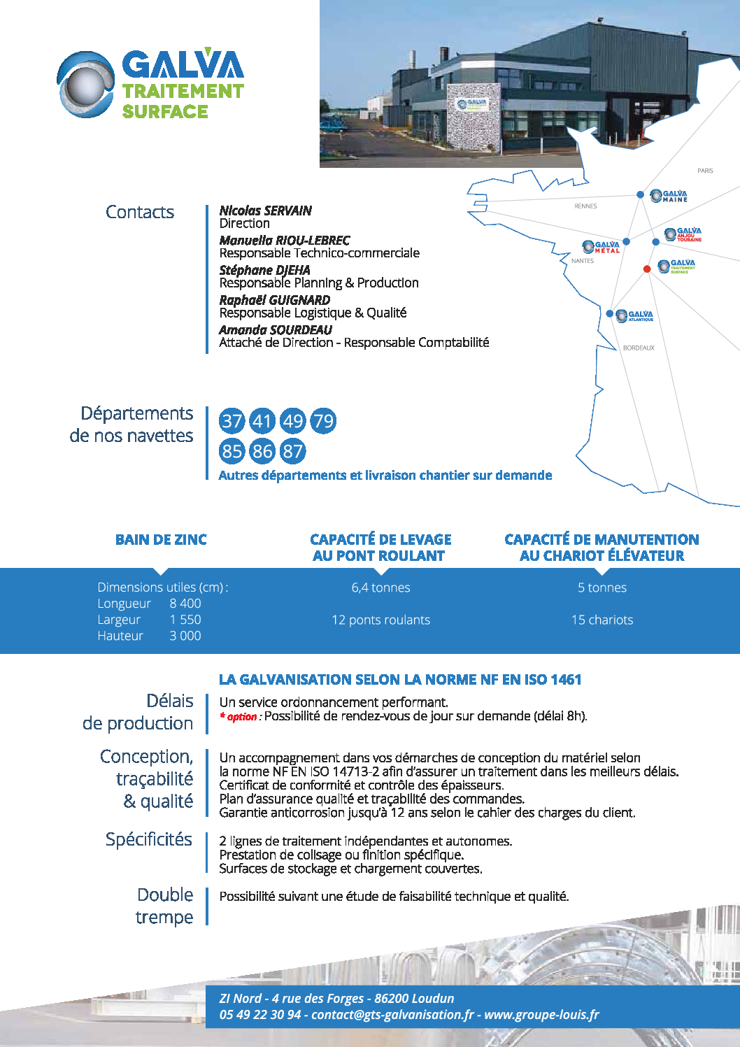Fiche entreprise GALVA TRAITEMENT SURFACE | Groupe Louis